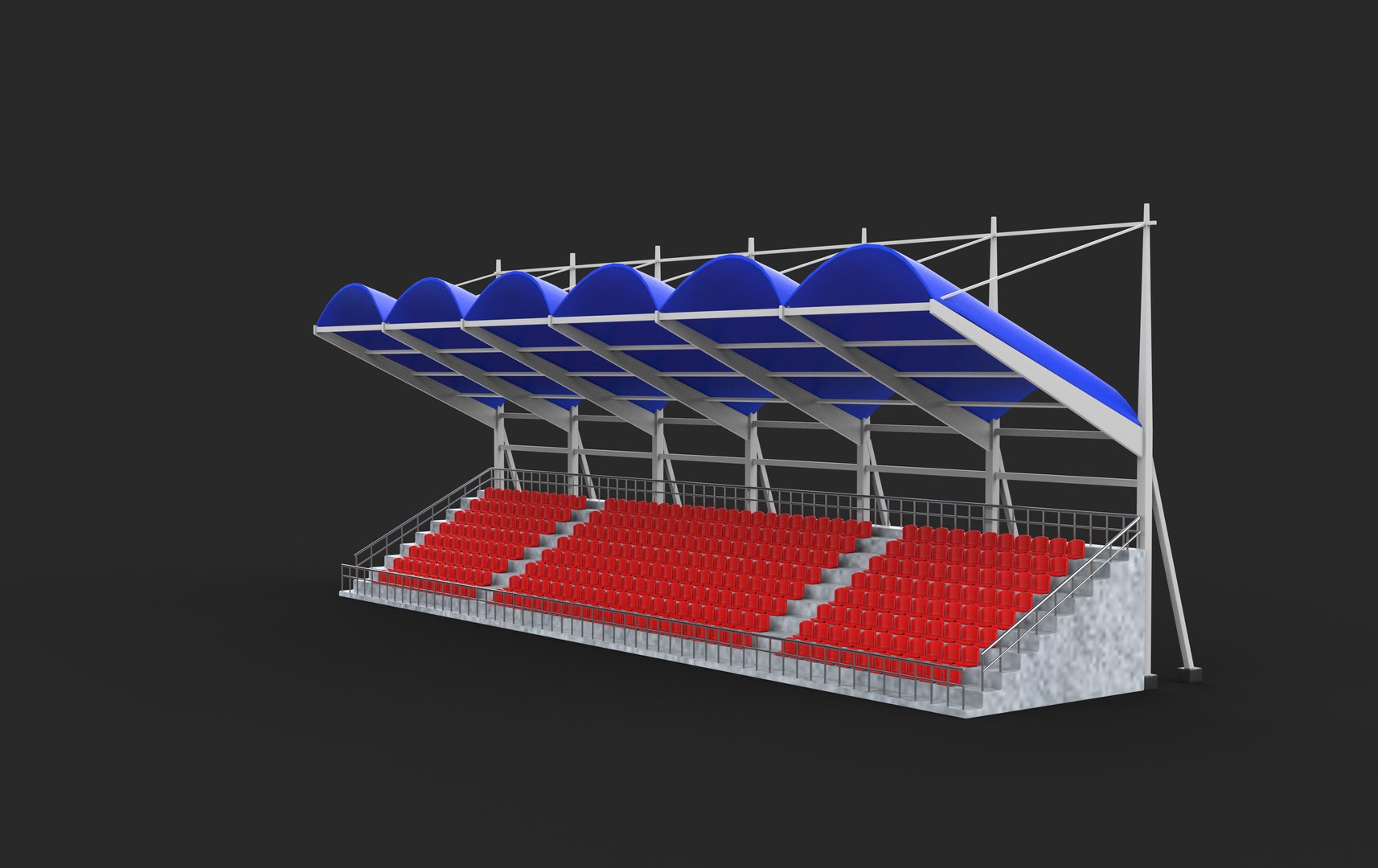 Stadium Seating Tribune 3D Model 3D - TurboSquid 2458559