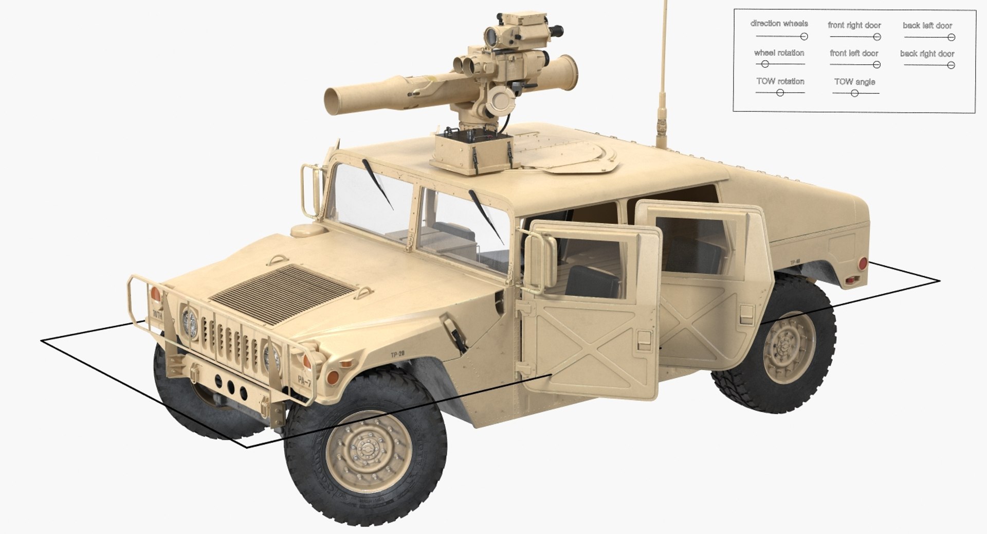3d hmmwv tow missile carrier model