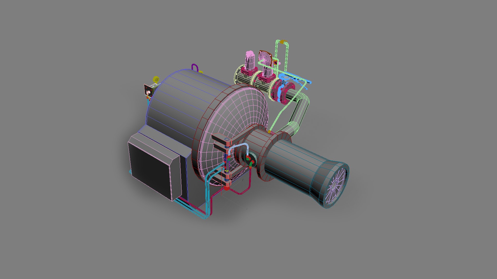 3D Model Industrial Gas Burner With Internal Parts Animation ...