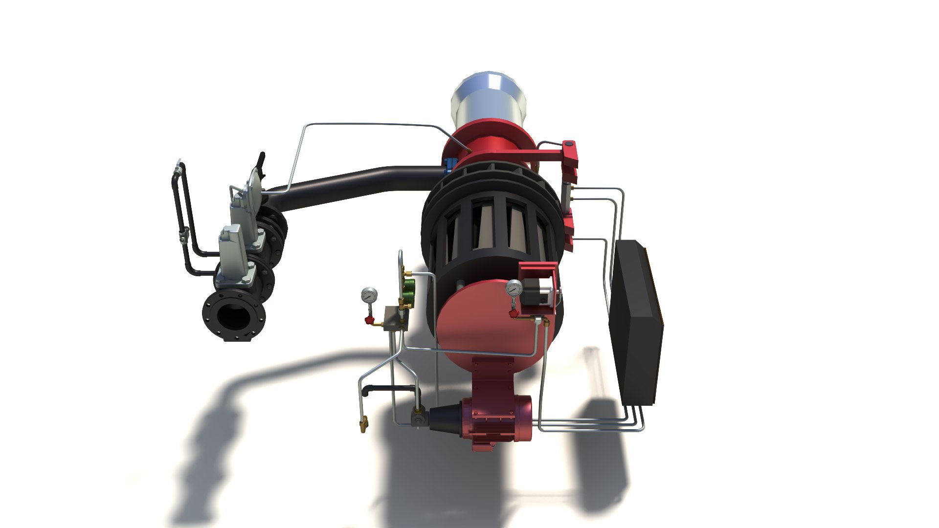 3D Model Industrial Gas Burner With Internal Parts Animation ...