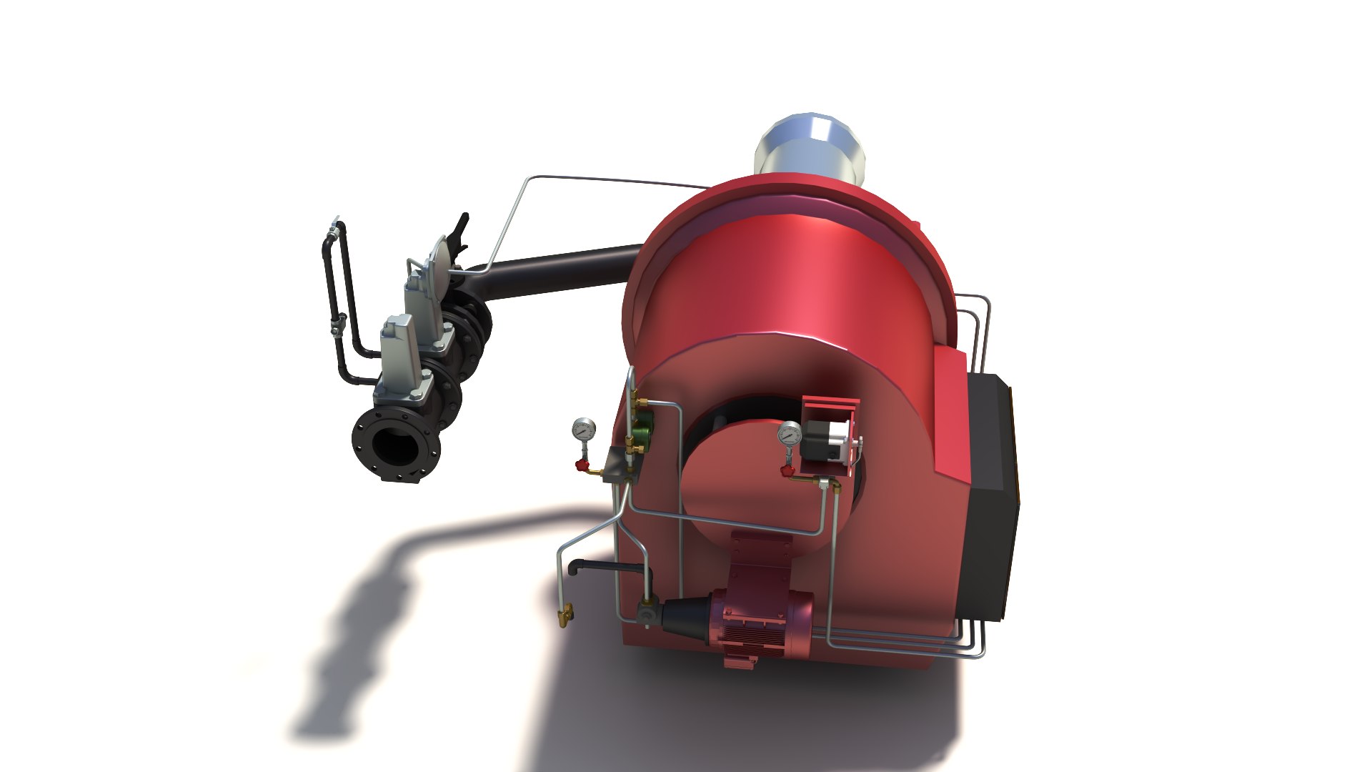 3D Model Industrial Gas Burner With Internal Parts Animation ...