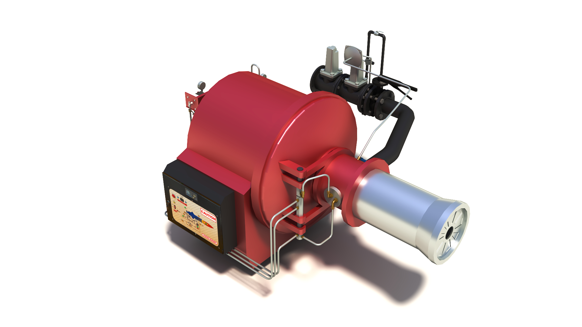 3D Model Industrial Gas Burner With Internal Parts Animation ...