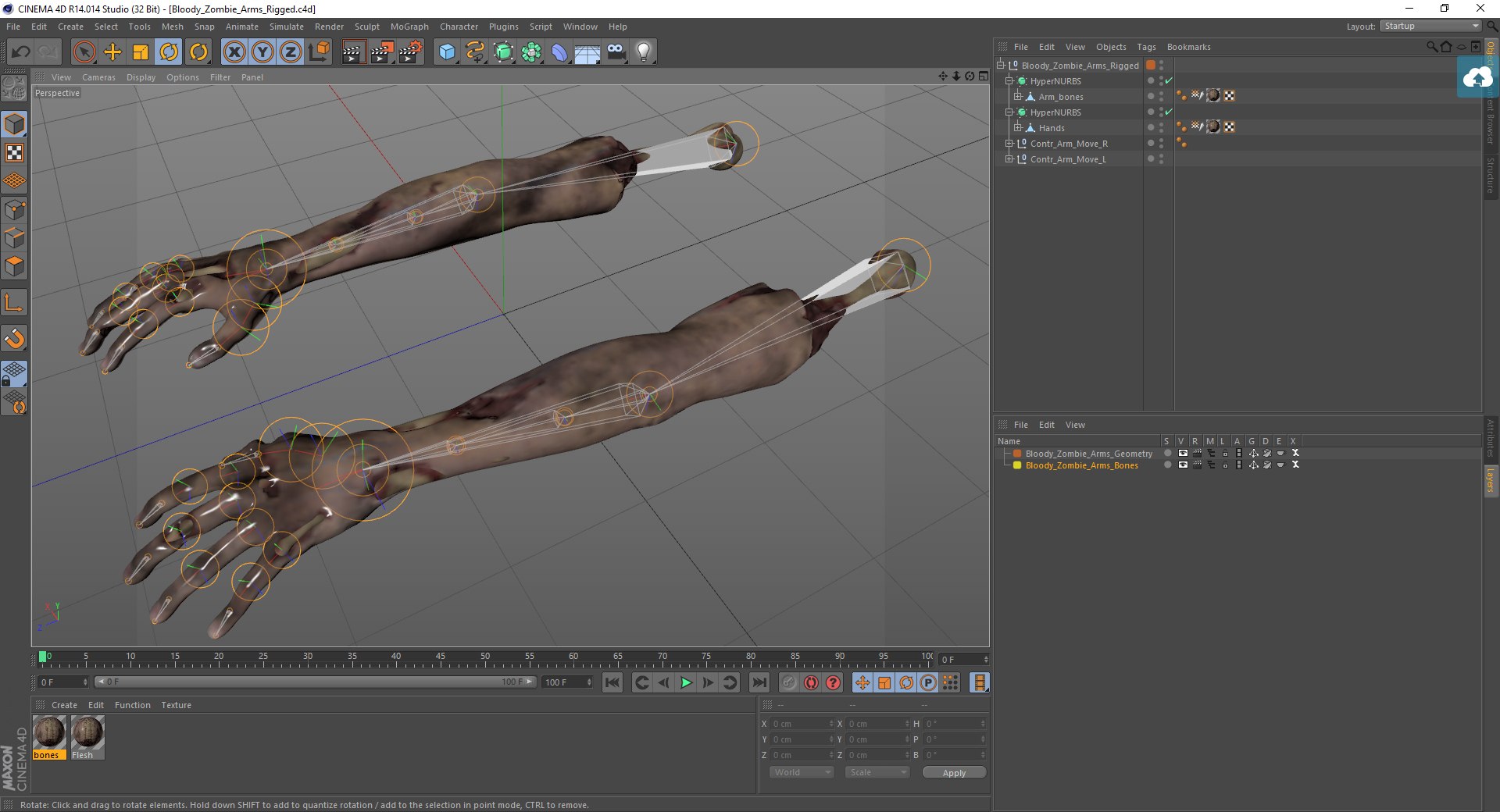 3D Bloody Zombie Arms Rigged Model - TurboSquid 1479590
