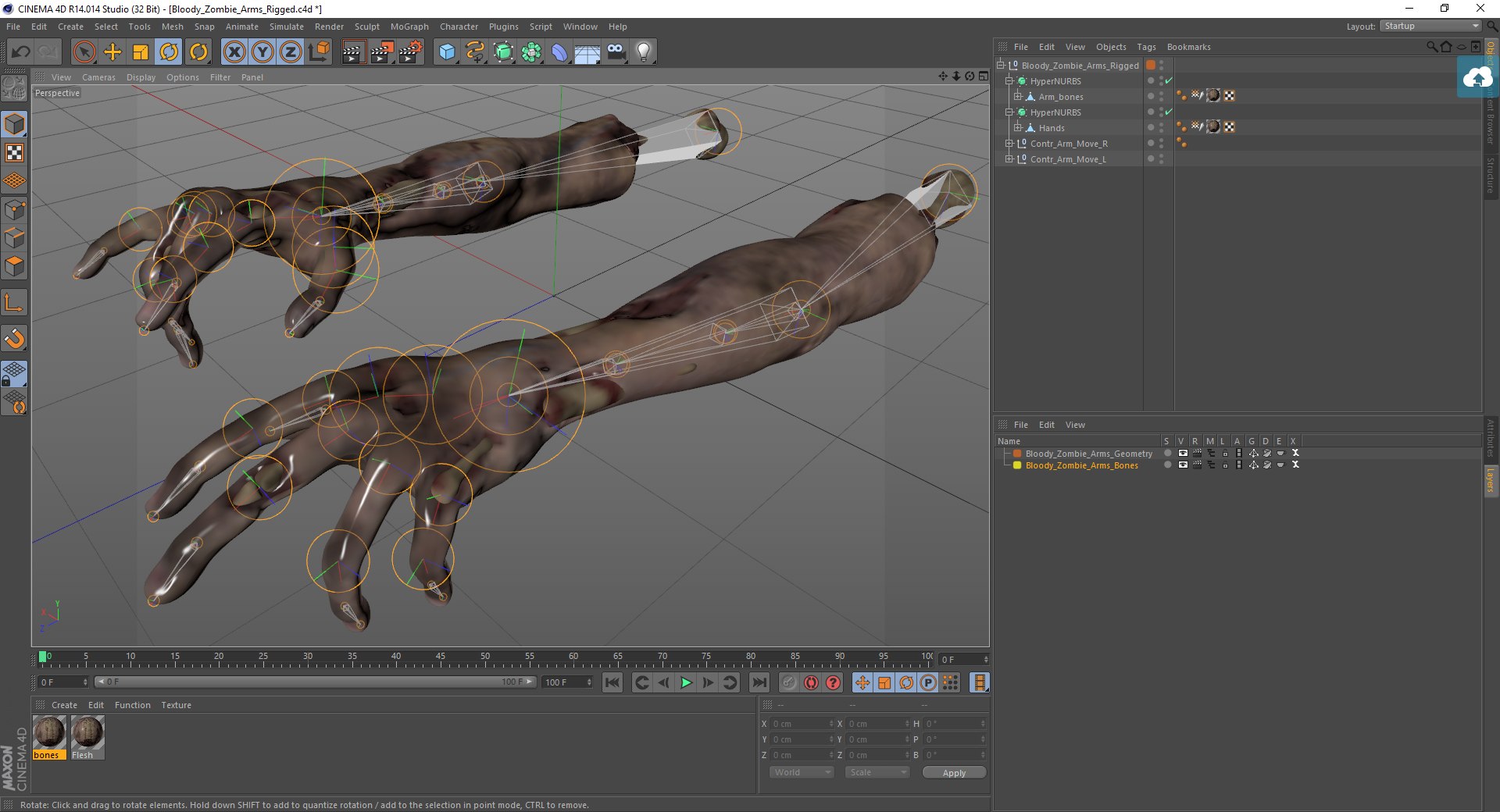 3D Bloody Zombie Arms Rigged Model - TurboSquid 1479590