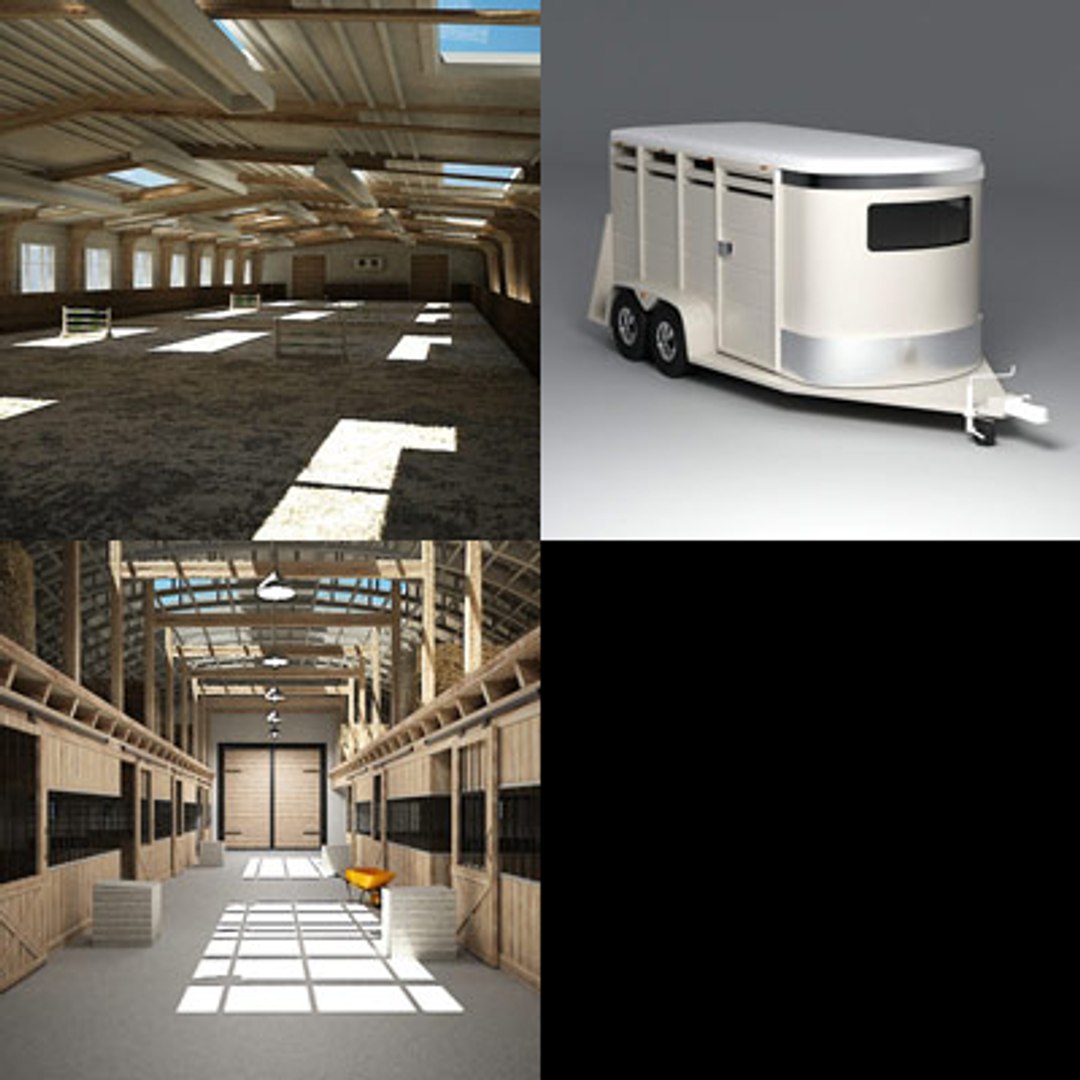 3d stables horse riding