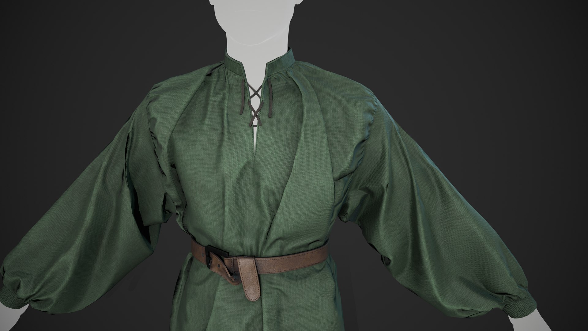Green Medieval Shirt 3D Model - TurboSquid 2169722