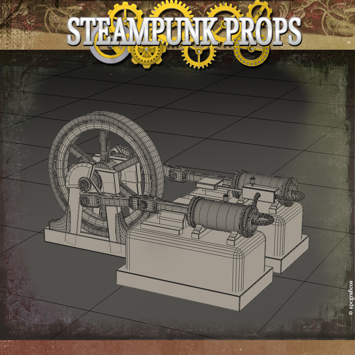 3D model steampunk steam engine - TurboSquid 1259504