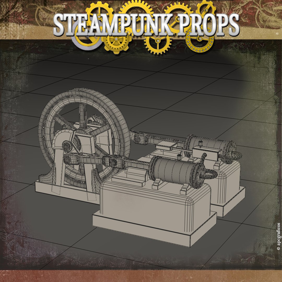 3D model steampunk steam engine - TurboSquid 1259504