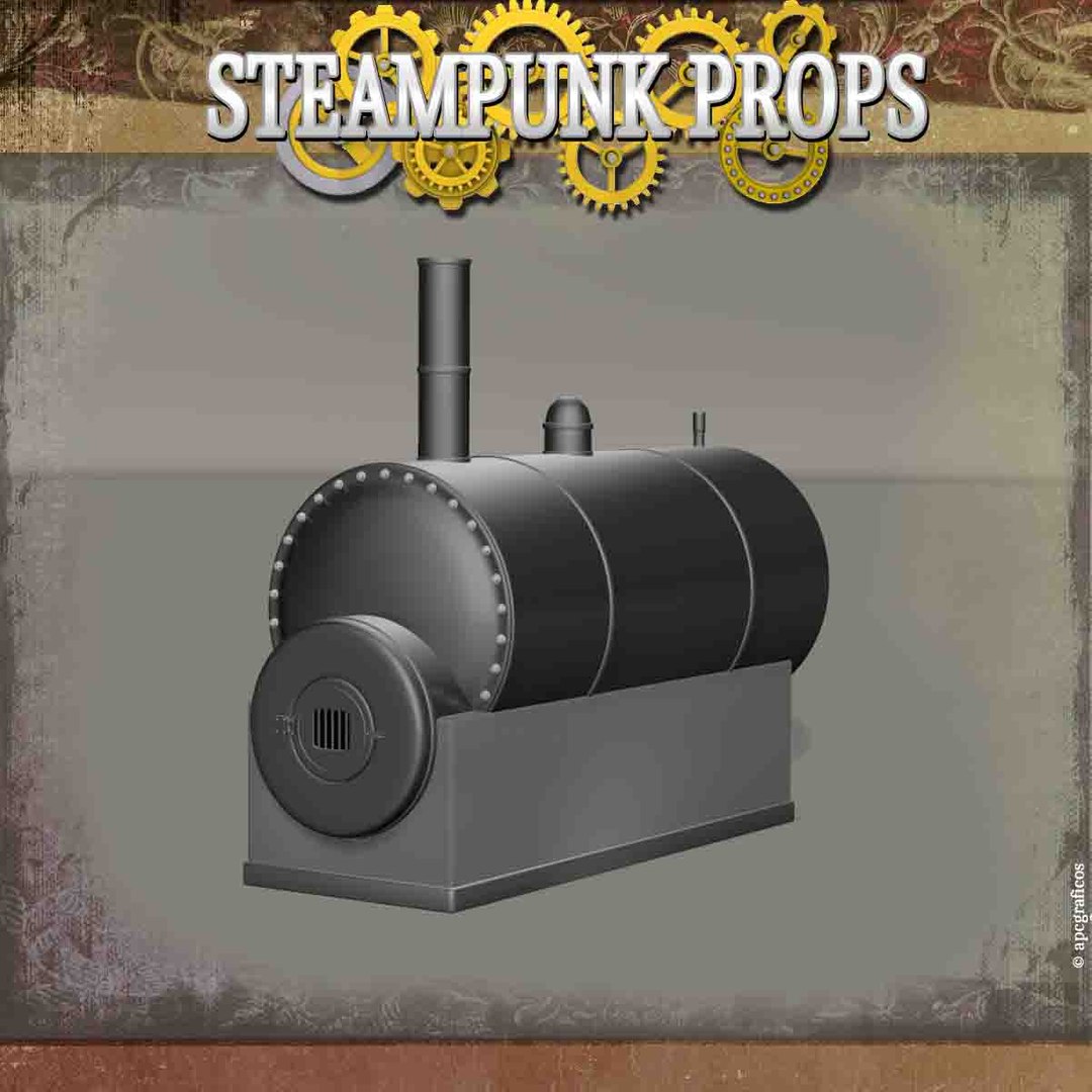 3D model steampunk steam engine - TurboSquid 1259504