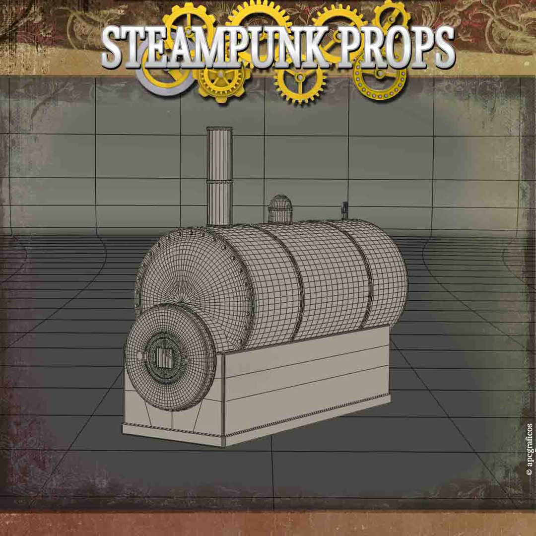 3D model steampunk steam engine - TurboSquid 1259504