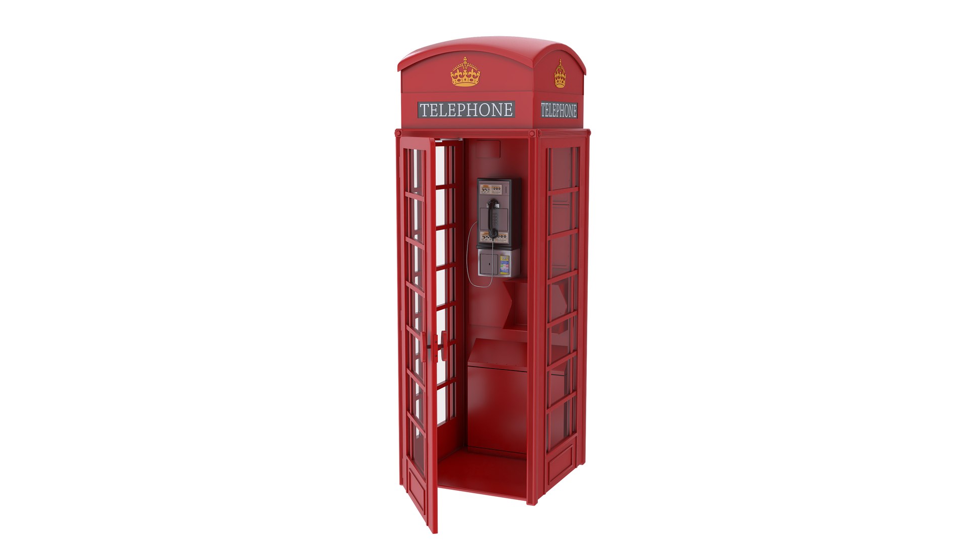 3D British Red Phone Box Model - TurboSquid 2220085
