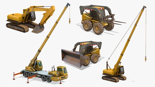 3d construction vehicles pack model