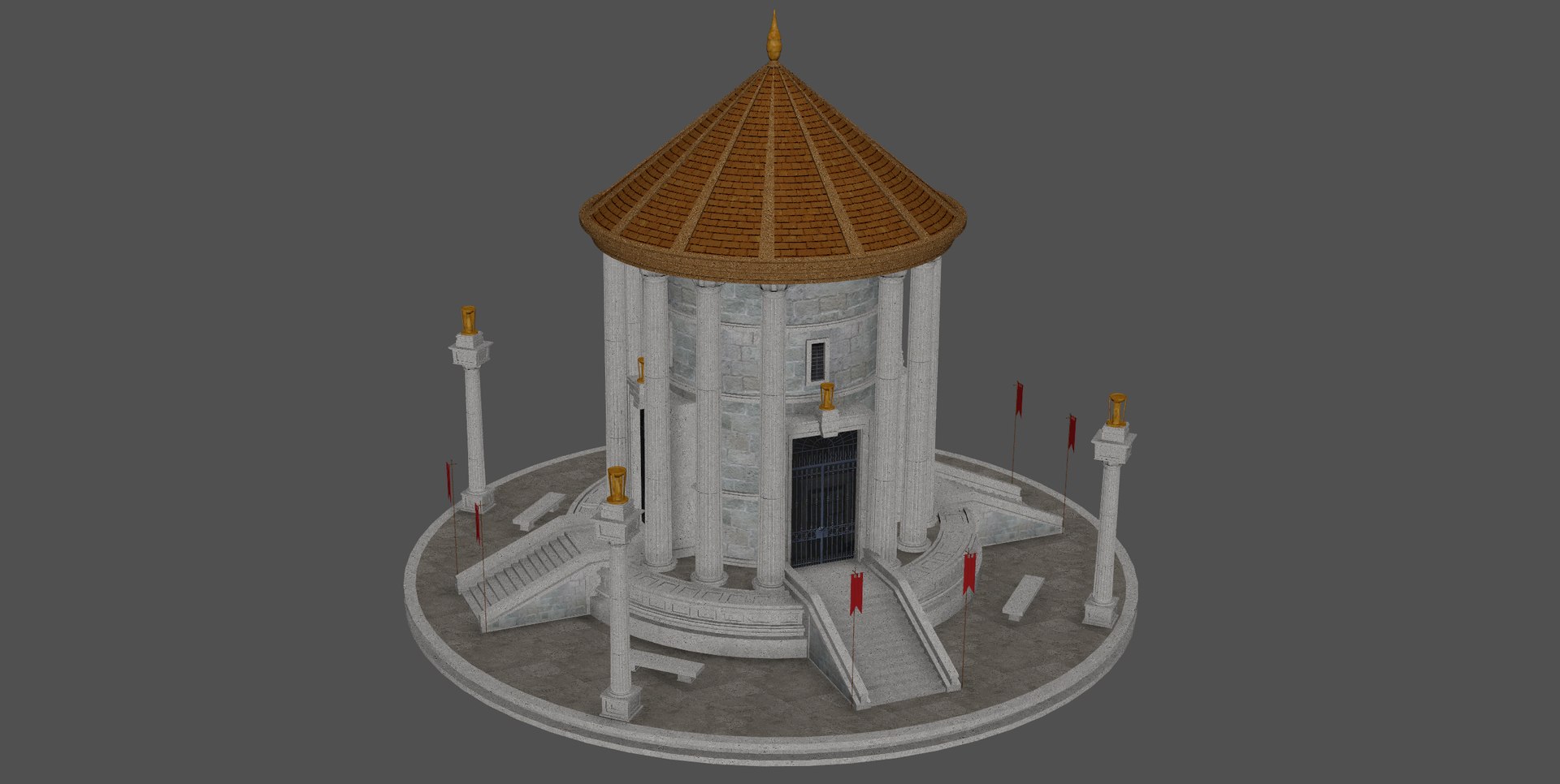 3D Roman Mini Temple - TurboSquid 2339468