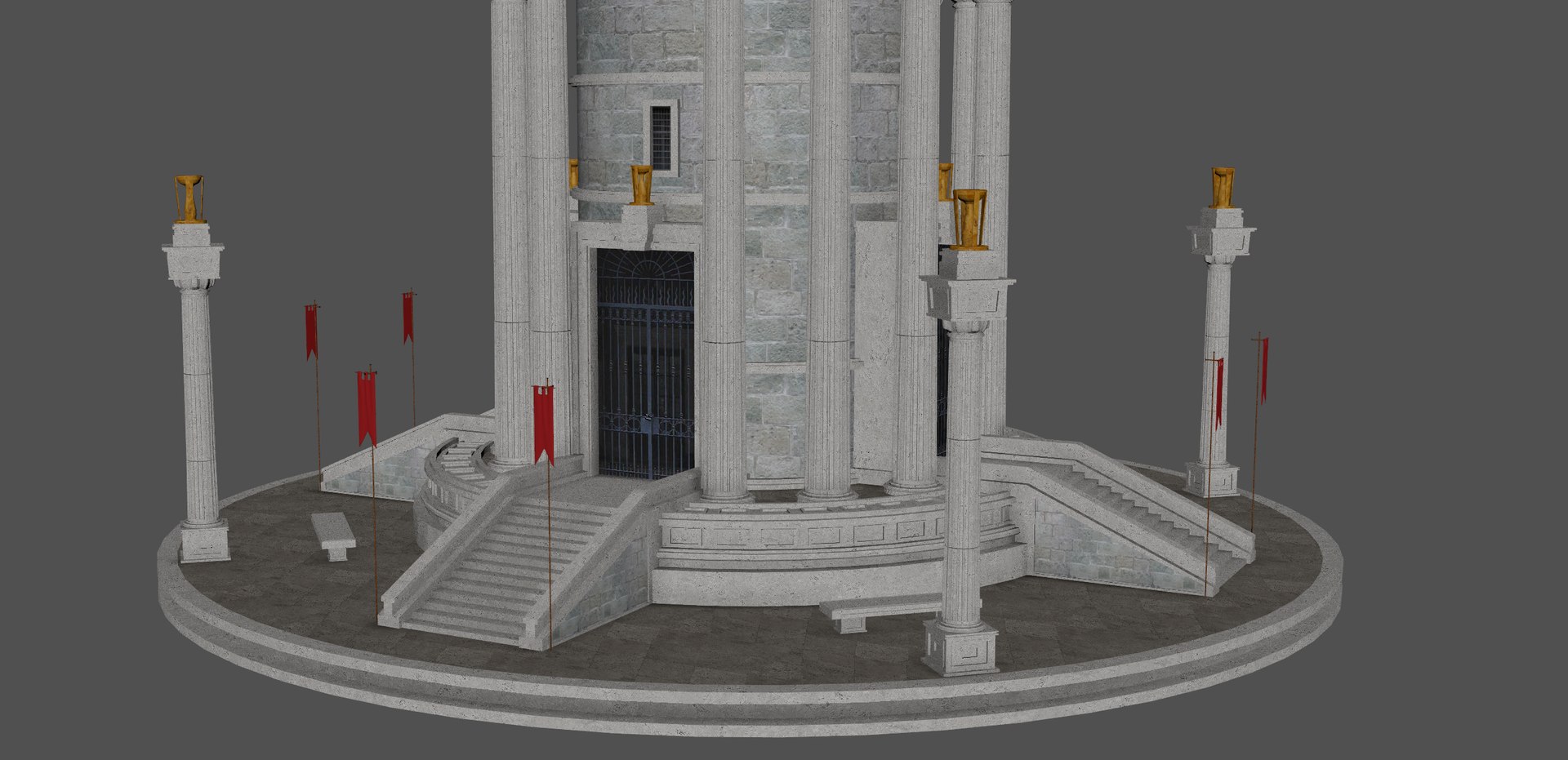 3D Roman Mini Temple - TurboSquid 2339468