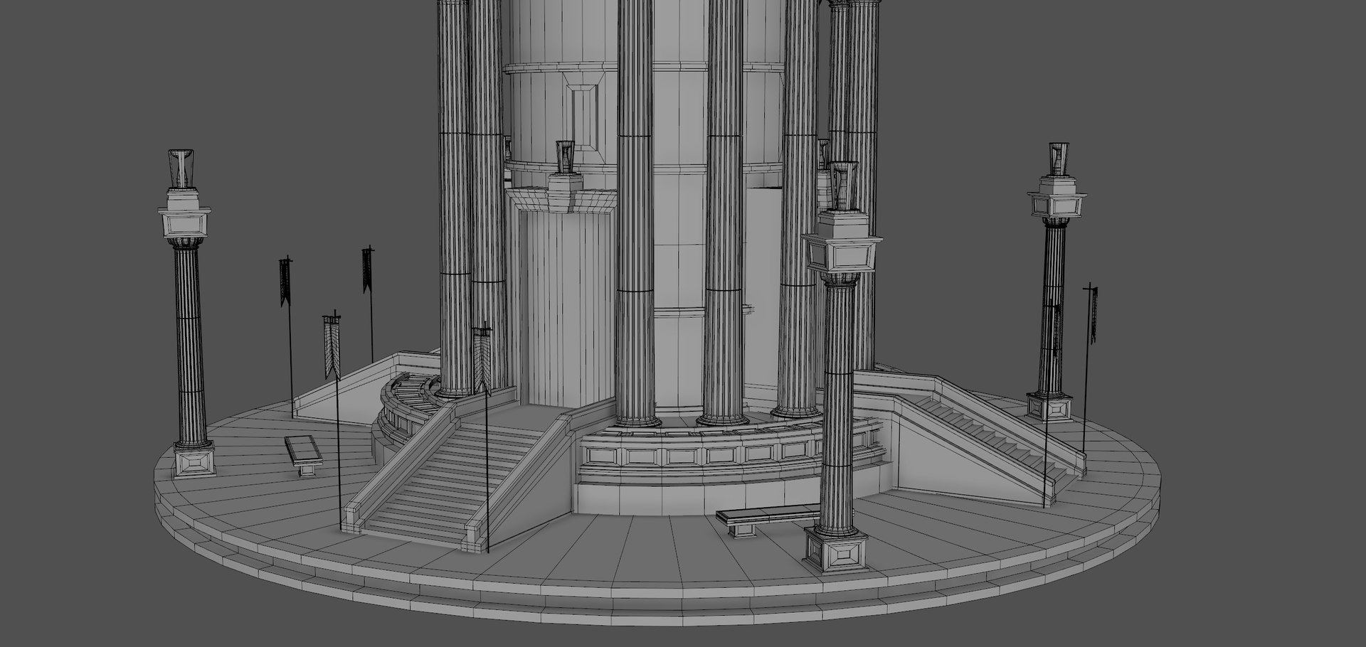 3D Roman Mini Temple - TurboSquid 2339468