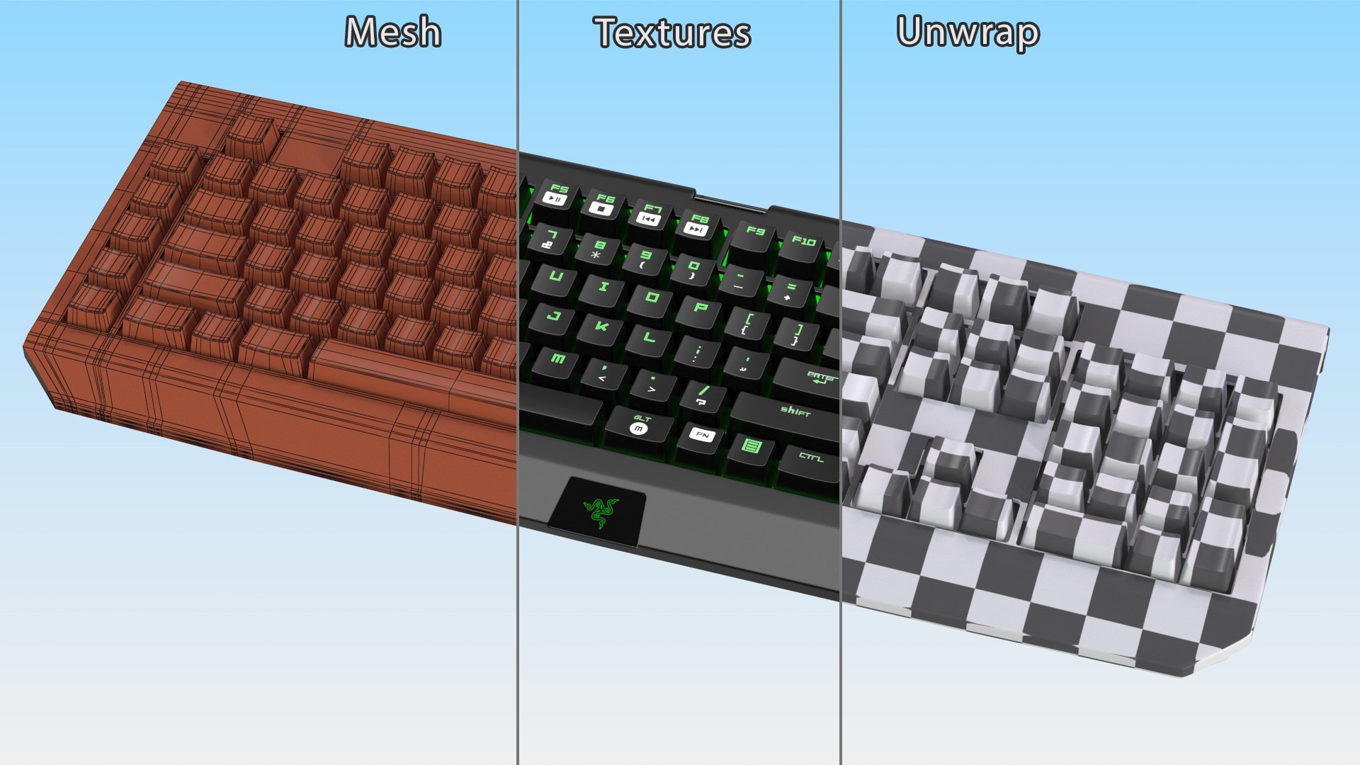 3D Razer Black Widow Mechanical Keyboard model - TurboSquid 2131005