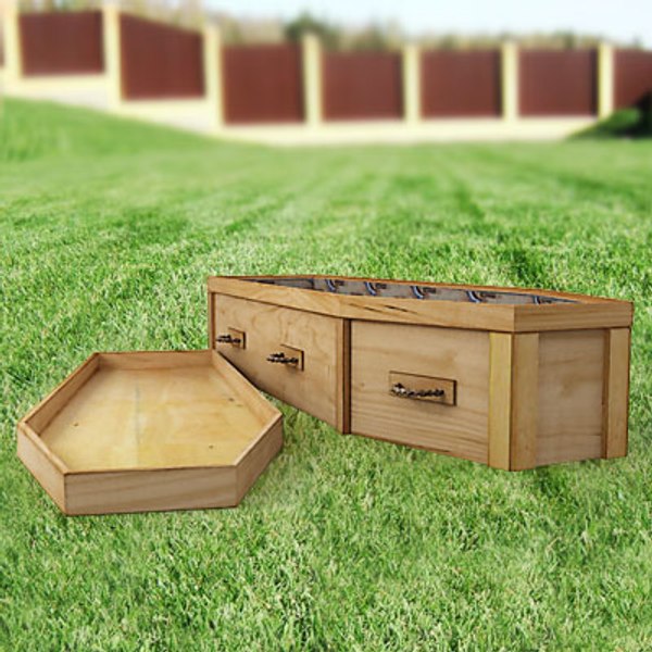 light wood coffin 3d model