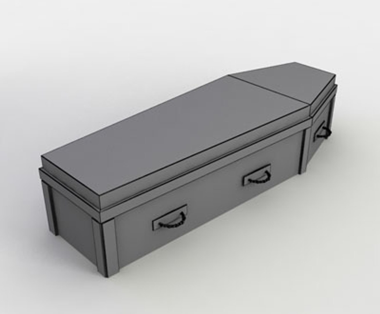 light wood coffin 3d model