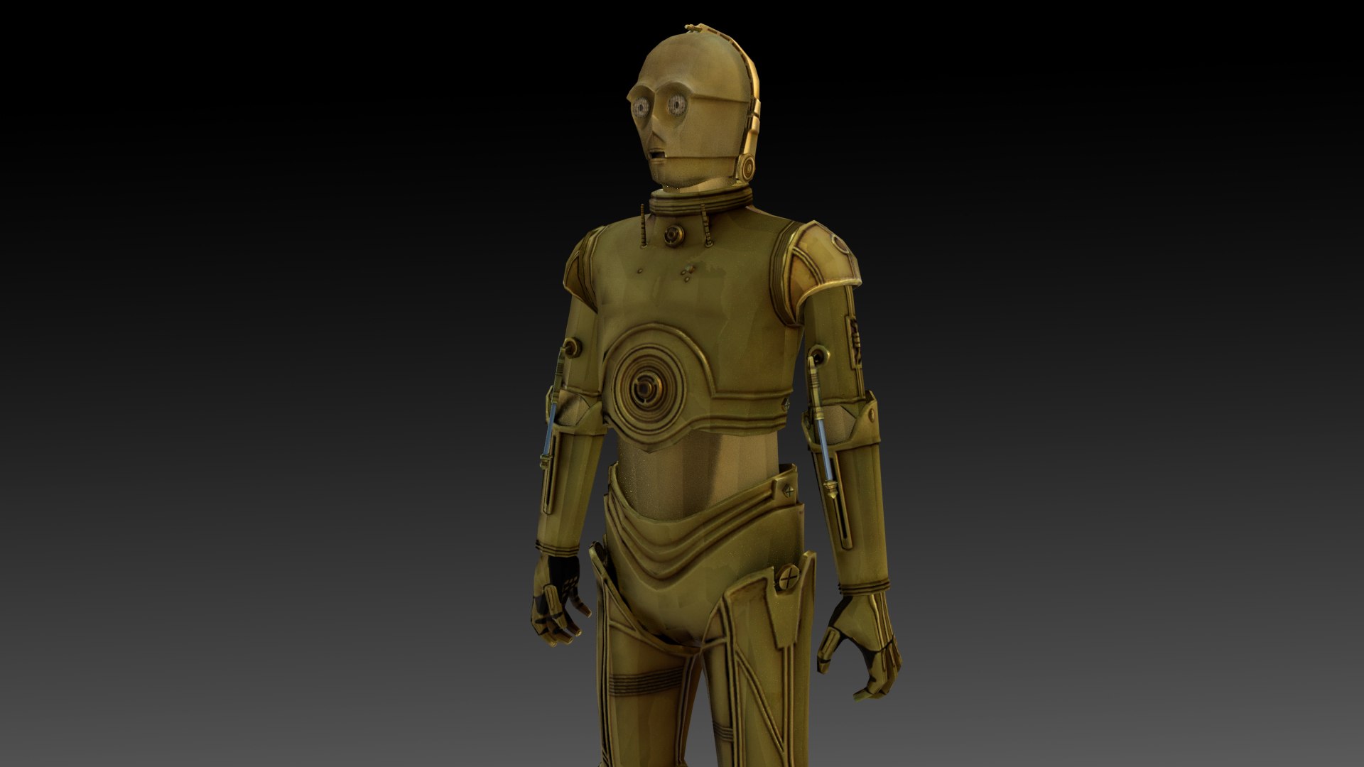 3D C3PO 3D Model Humanoid AI Star Wars - TurboSquid 2350916