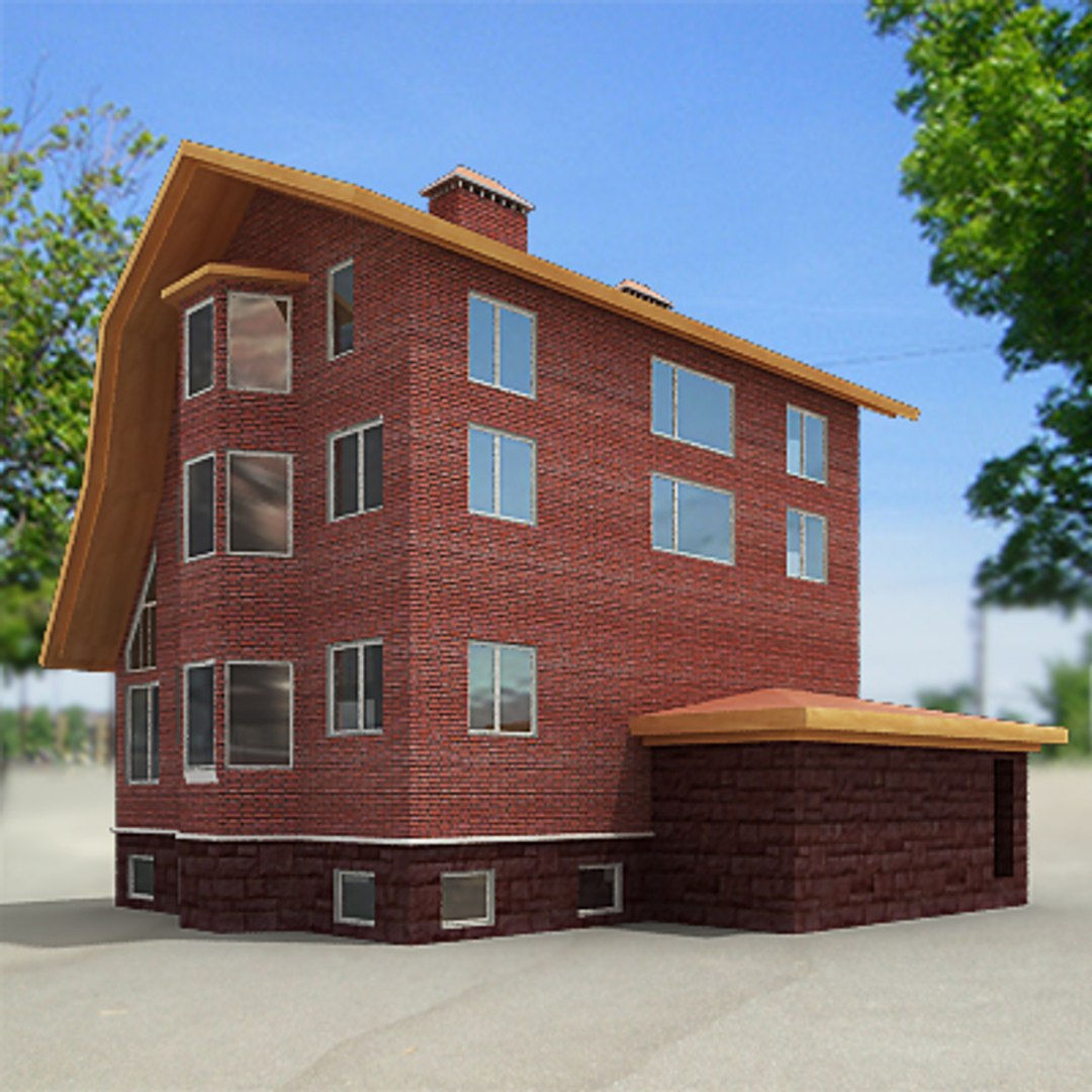 3d Small Town House Building