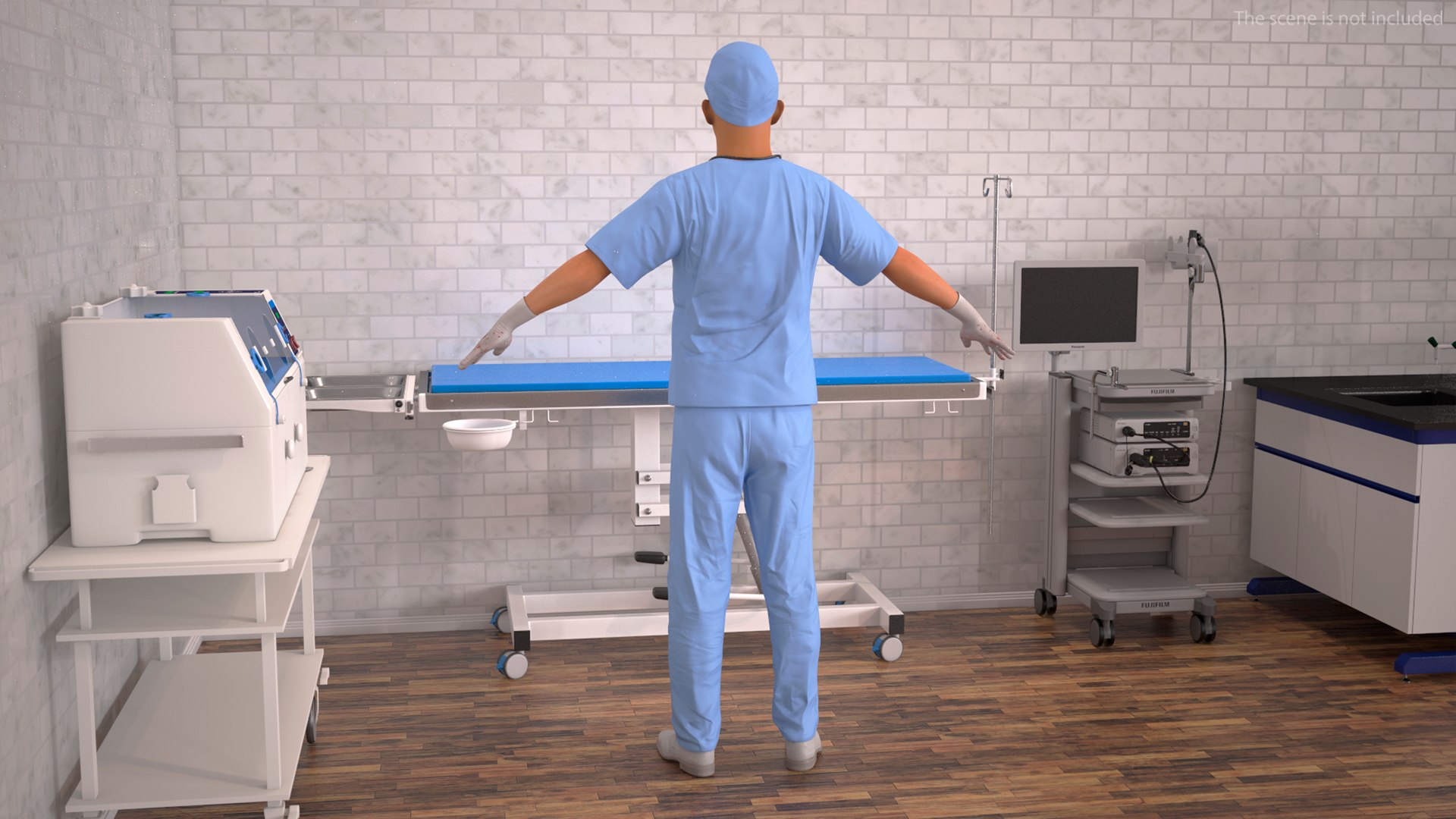 3D Young Asian Male Doctor Blood Stained Rigged For Cinema 4D ...