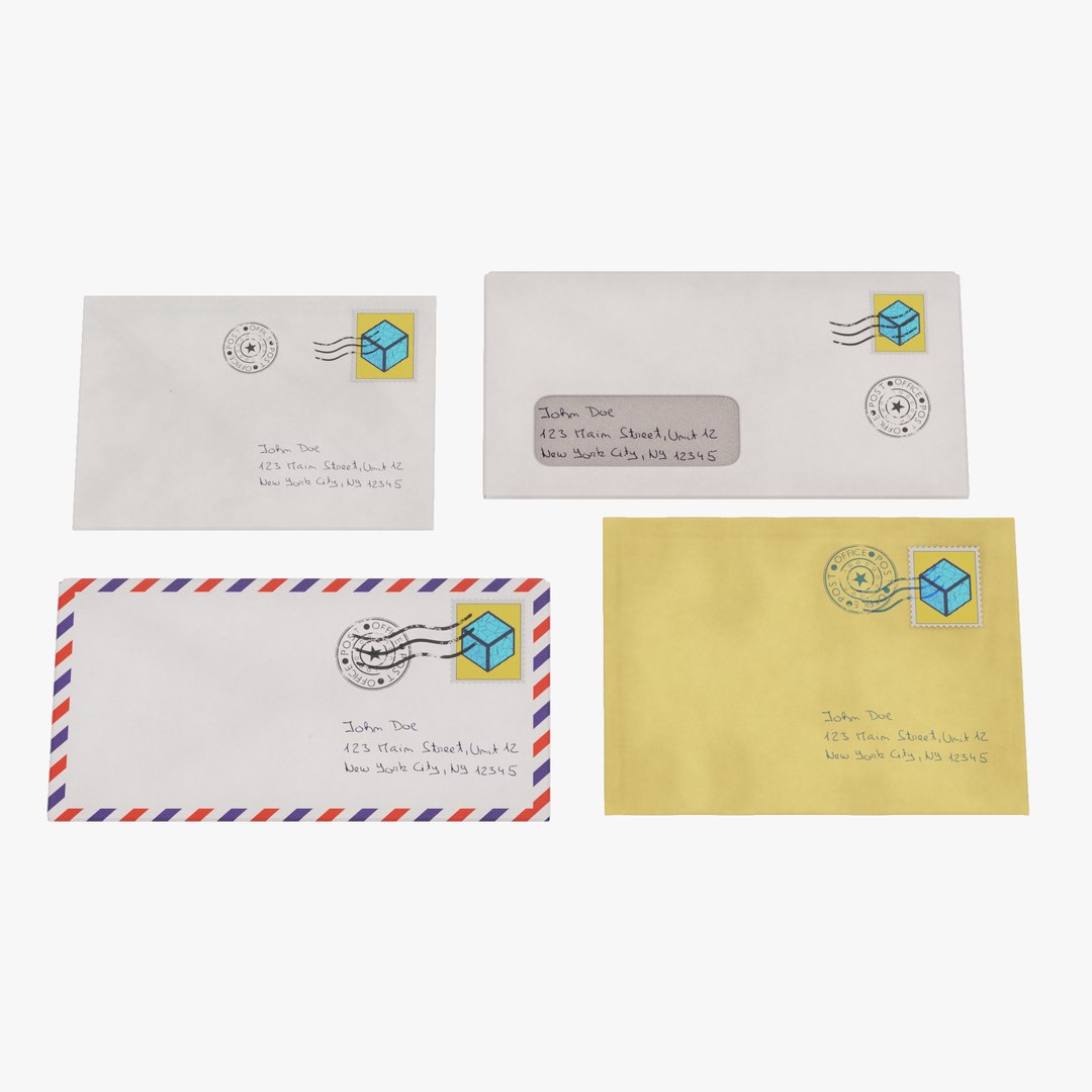 Envelope Used 3D Model - TurboSquid 1692609
