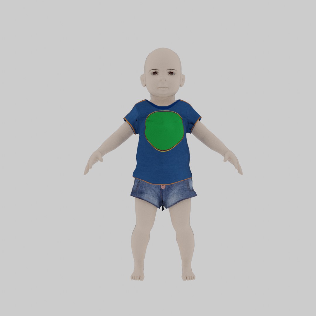 One Year Old Girl 3D Model - TurboSquid 1900060