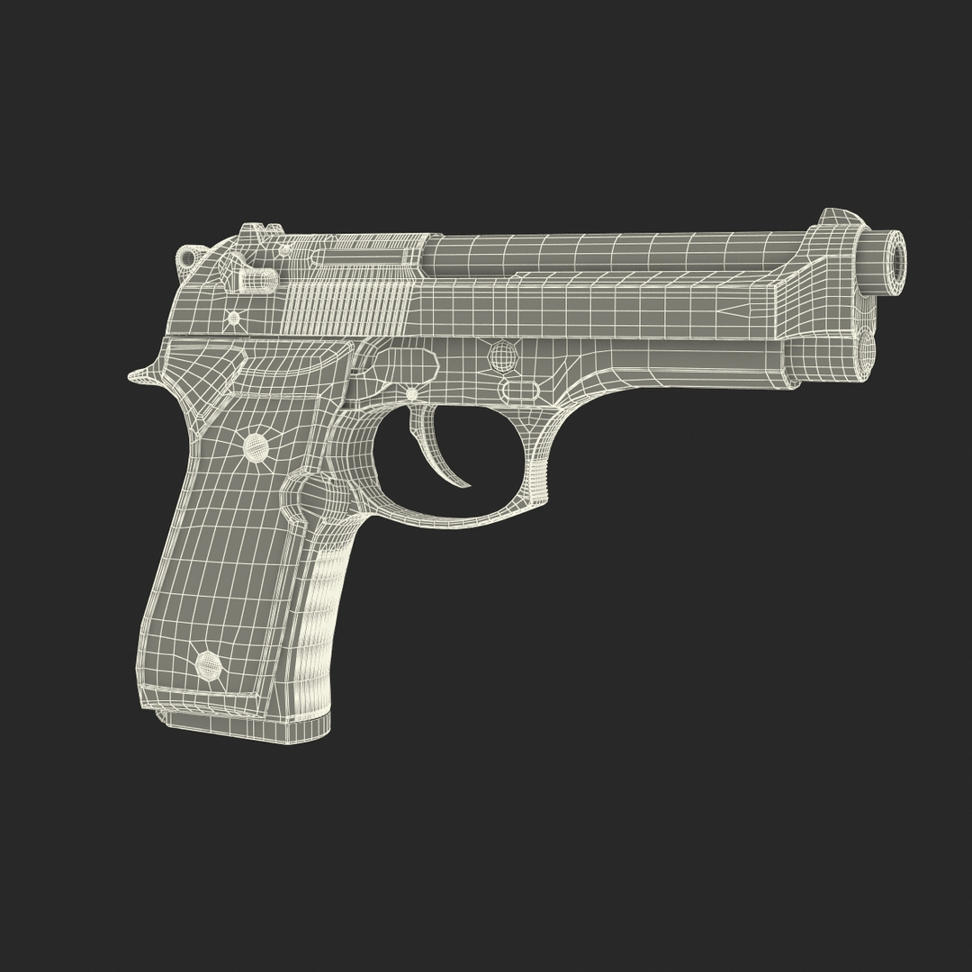 modelo 3d Pistola semiautomática Beretta 92F - TurboSquid 1037319