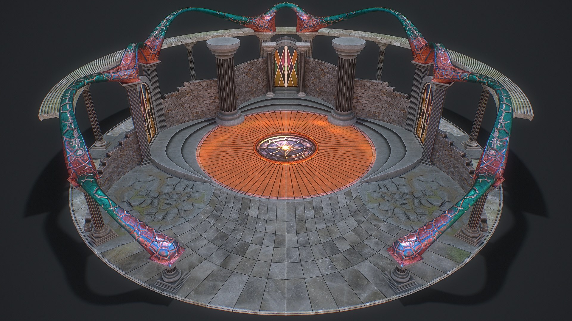 3D Fantasy Fight Arena Model - TurboSquid 2377259