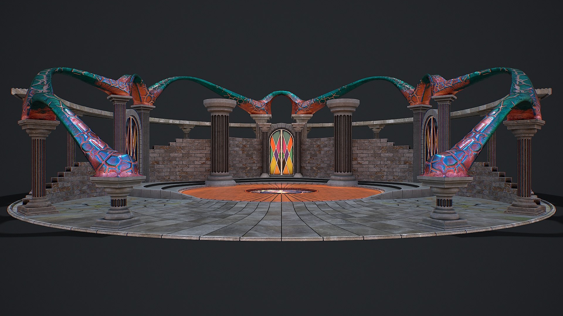 3D Fantasy Fight Arena Model - TurboSquid 2377259