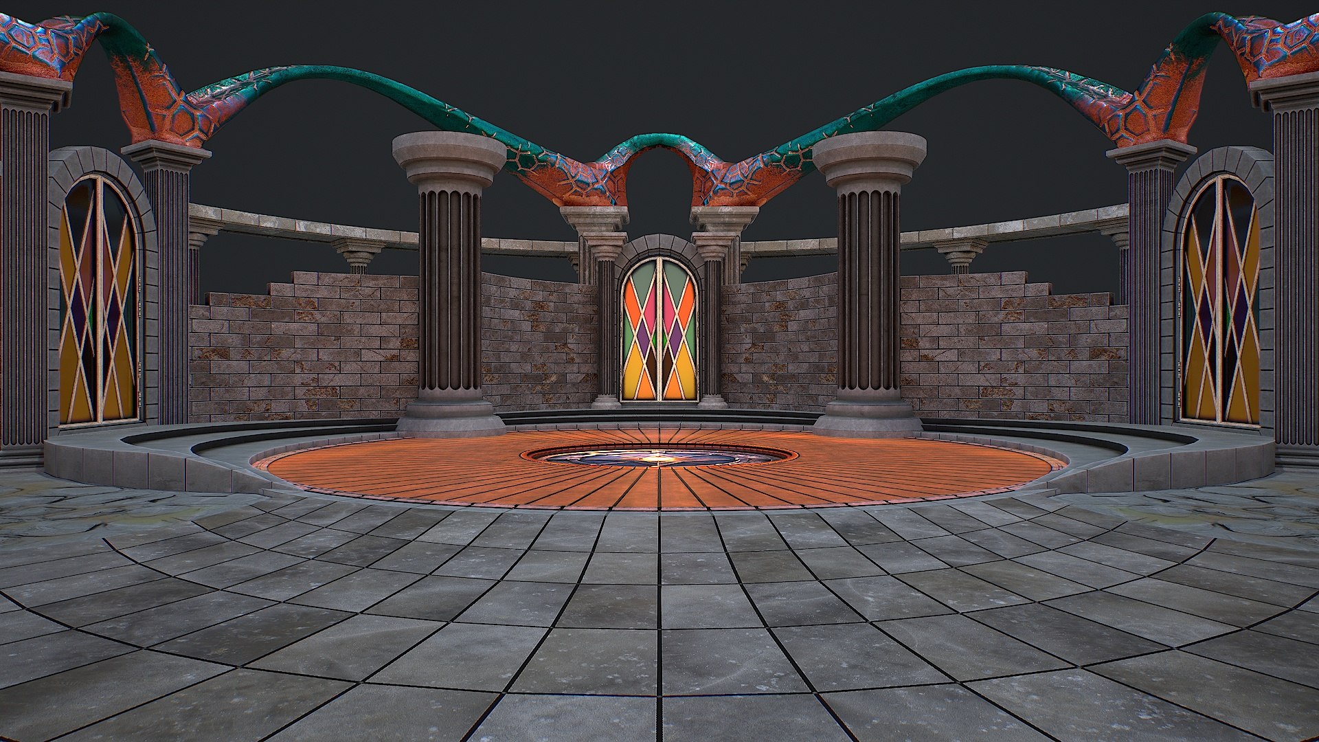 3D Fantasy Fight Arena Model - TurboSquid 2377259