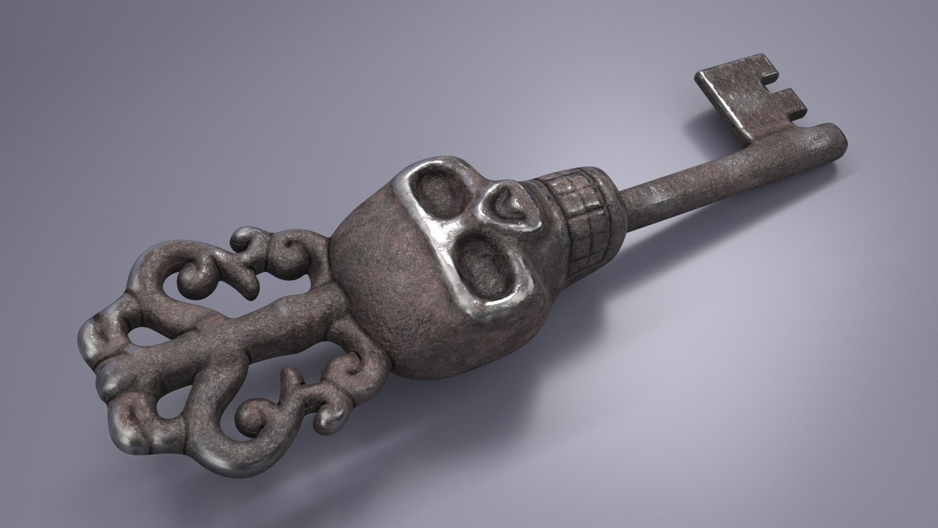 Ornate Skull Gothic Key Steel 3D Model - TurboSquid 2246198