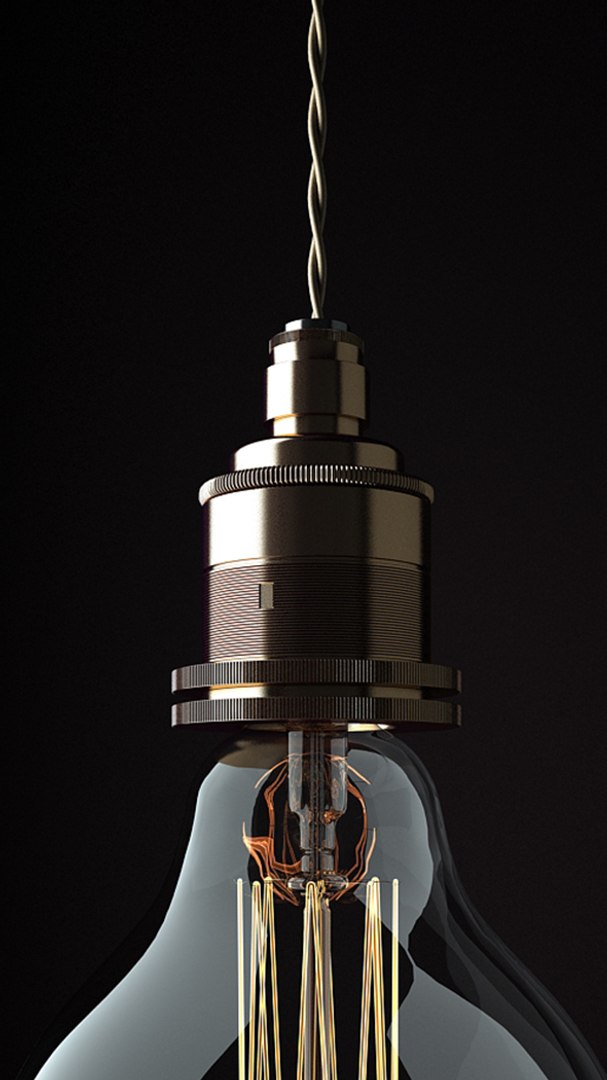 3d Bulb Edison Light Model