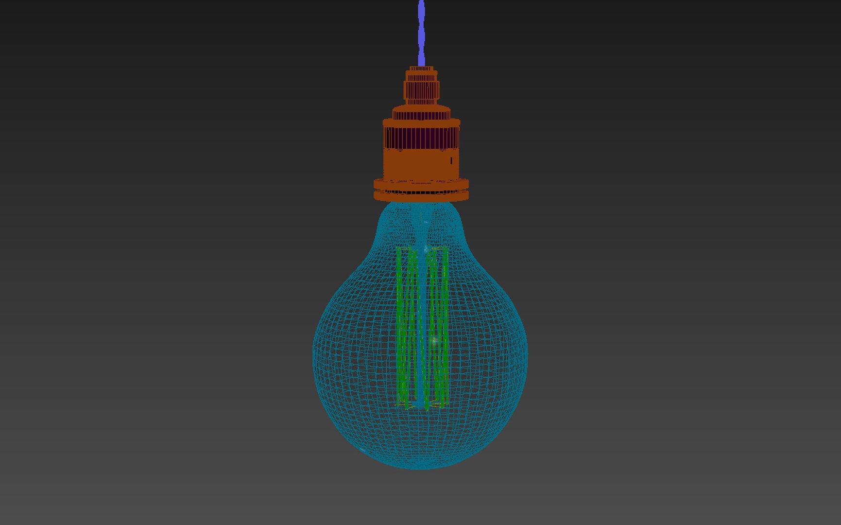 3d Bulb Edison Light Model