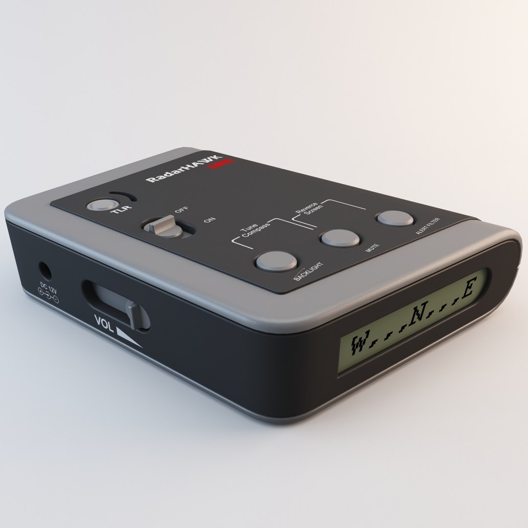 3d Radar Detector Radarhawk Silver Model