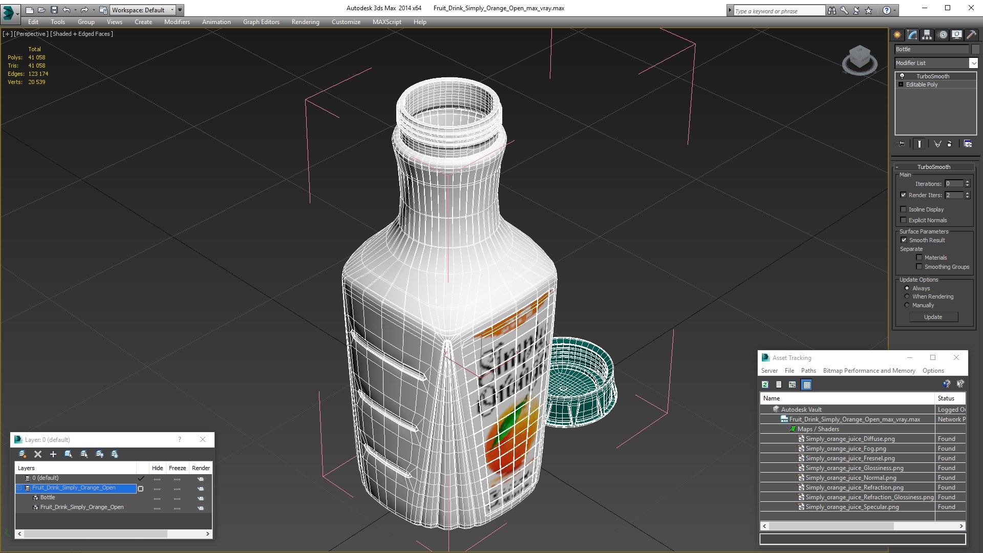 3D Fruit Drink Simply Orange Open - TurboSquid 2045405