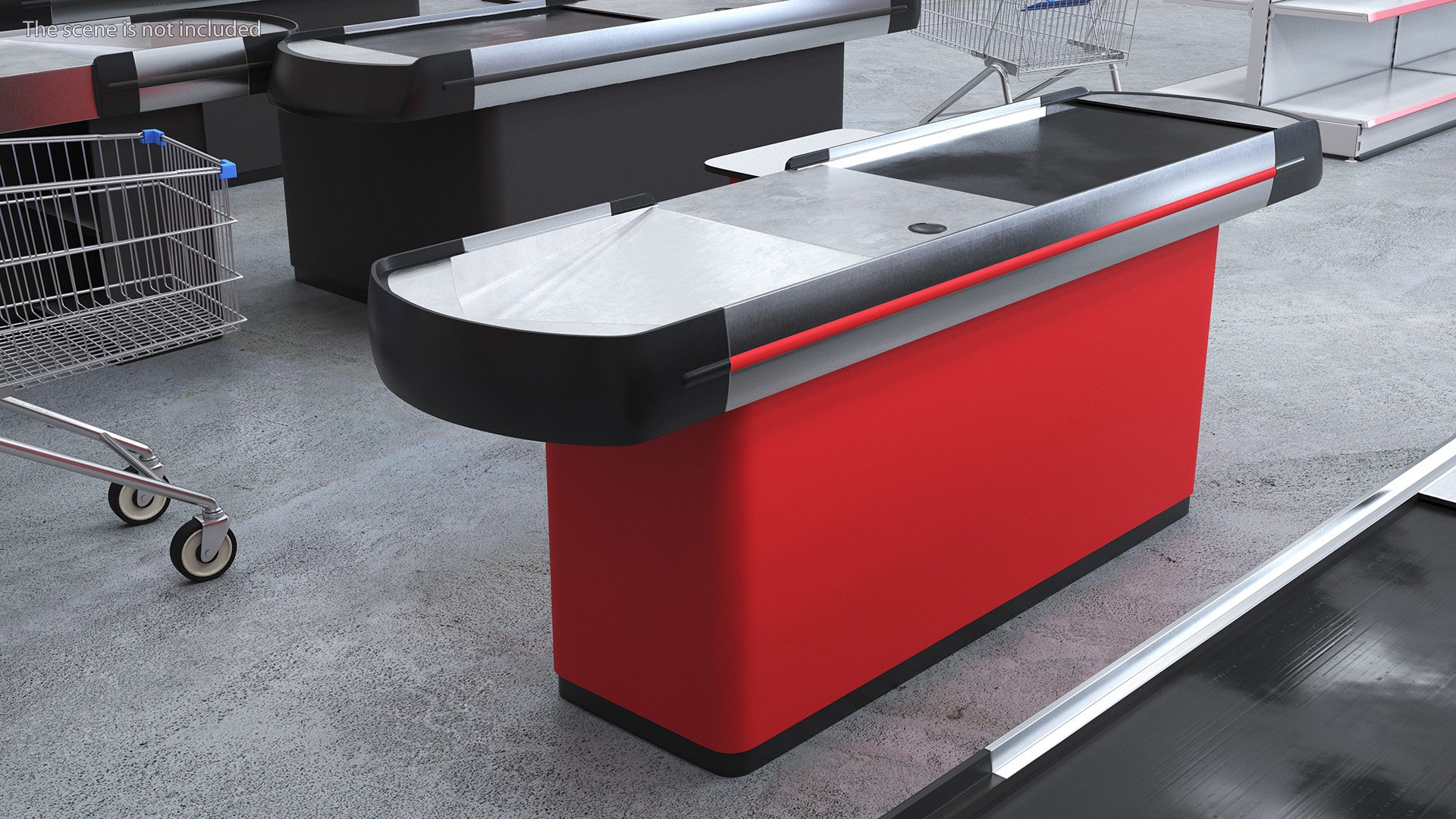 Ergonomic Small Retail Checkout Counter Red Rigged 3D - TurboSquid 2183371