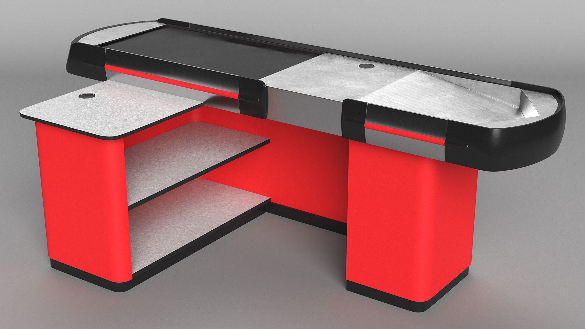 Ergonomic Small Retail Checkout Counter Red Rigged 3D - TurboSquid 2183371