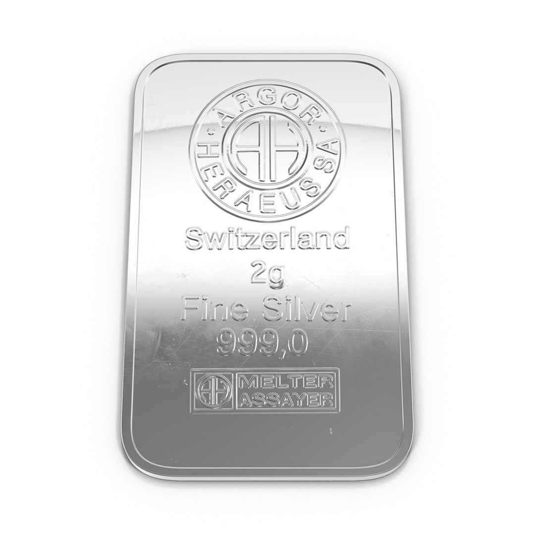 3d Model Silver Bar 2g 2