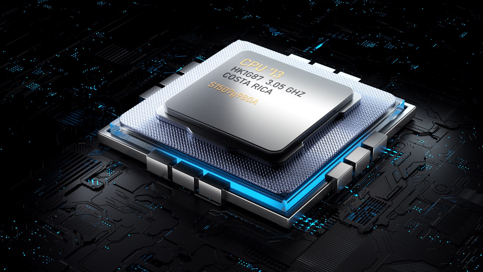 3D C4D Octane CPU Chip Core Capacitance Unreal Circuit Board Model ...