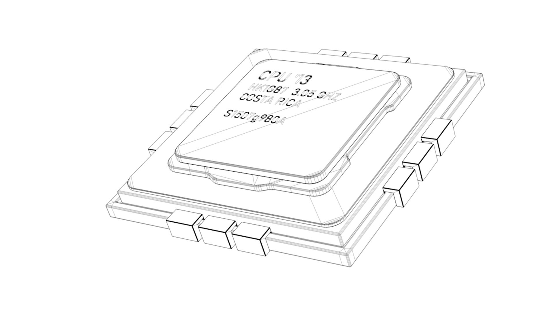 3D C4D Octane CPU Chip Core Capacitance Unreal Circuit Board Model ...