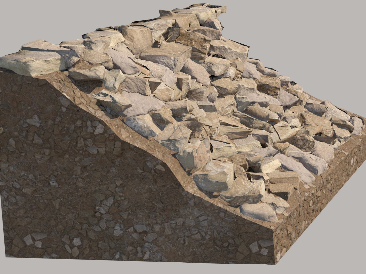 Rocky Slope Low-poly 3D Model - TurboSquid 1897821