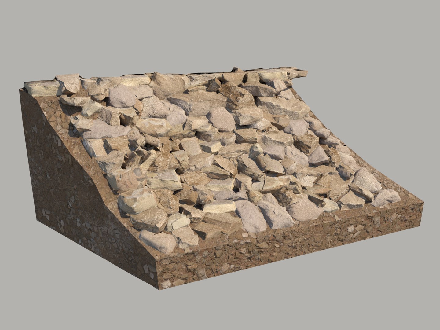 Rocky Slope Low-poly 3D Model - TurboSquid 1897821