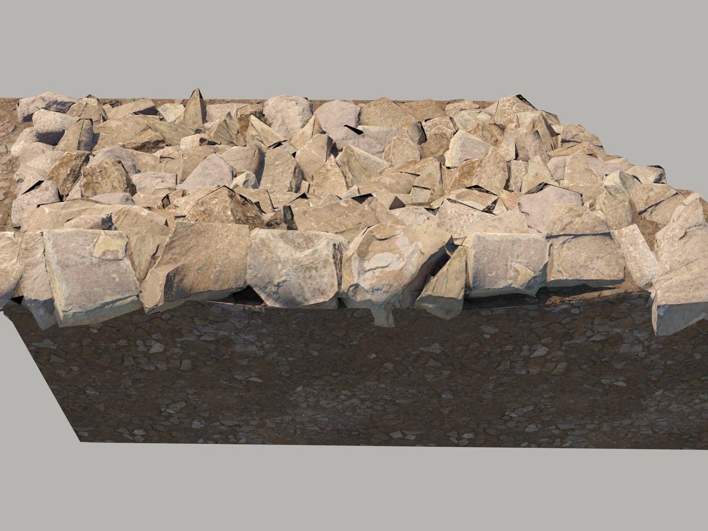 Rocky Slope Low-poly 3D Model - TurboSquid 1897821
