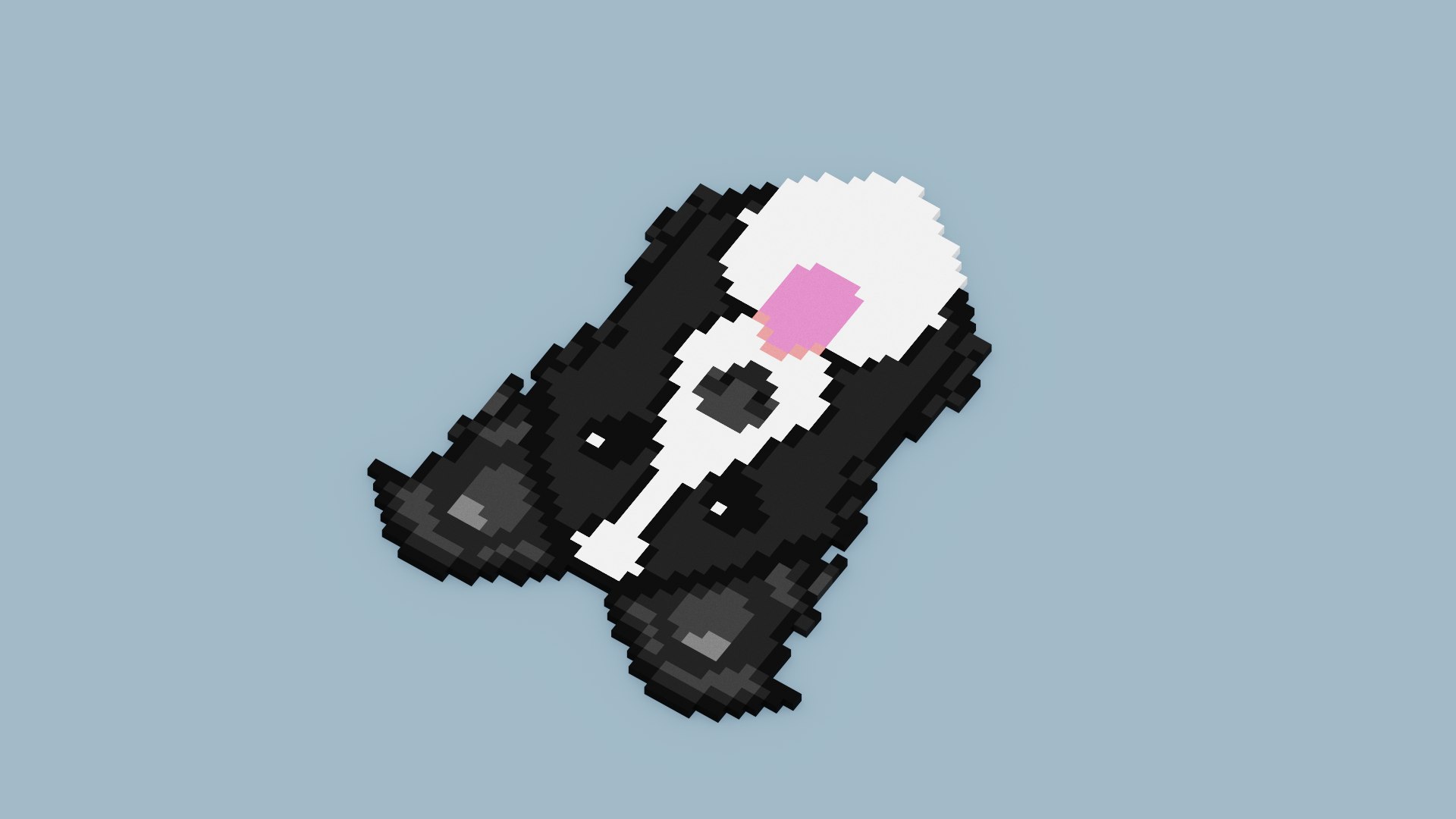 Pixel Border Collie Symbol 3D Model - TurboSquid 1900020
