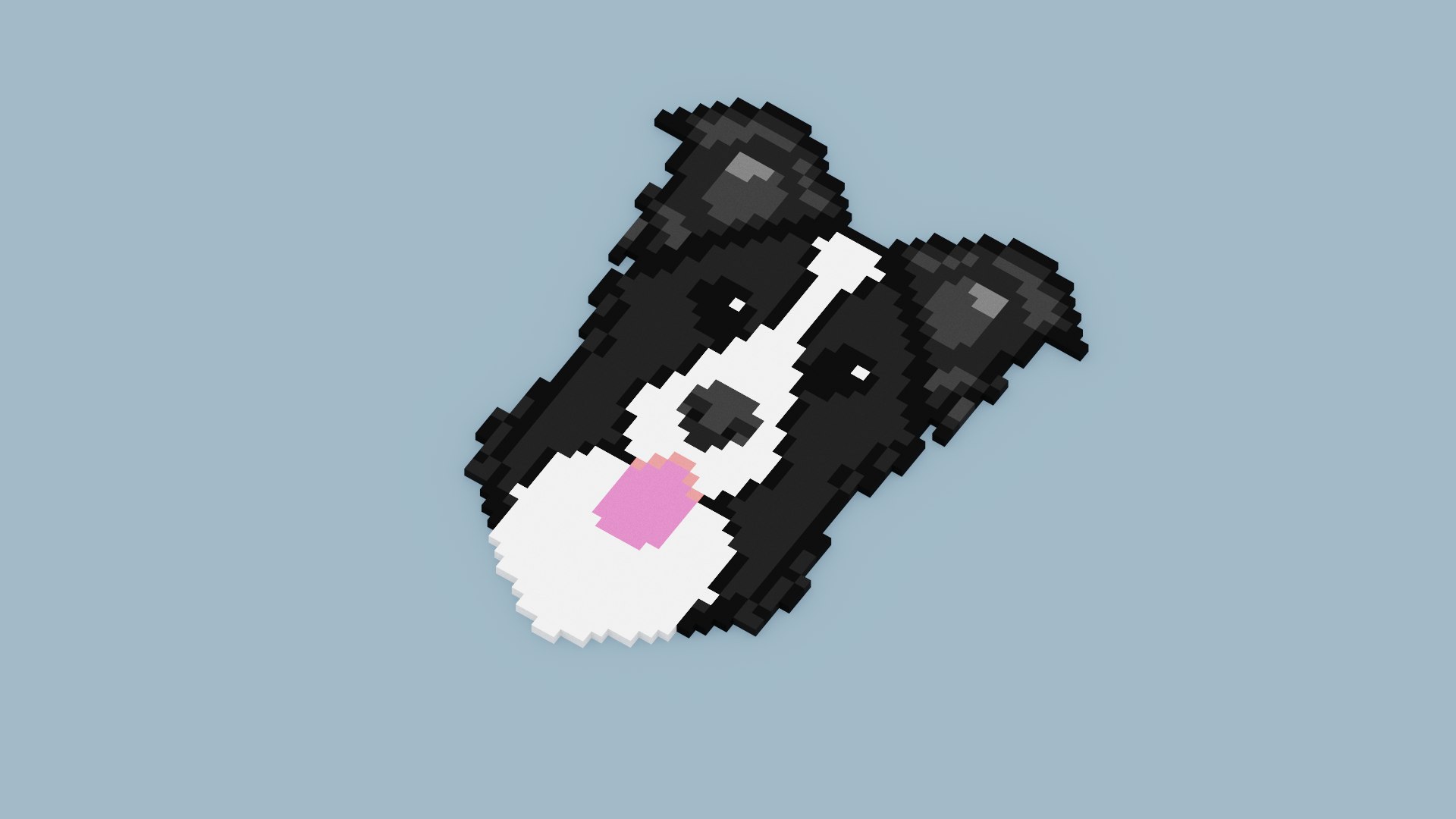 Pixel Border Collie Symbol 3D Model - TurboSquid 1900020