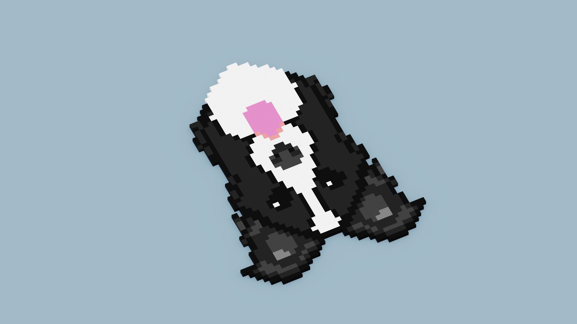 Pixel Border Collie Symbol 3D Model - TurboSquid 1900020