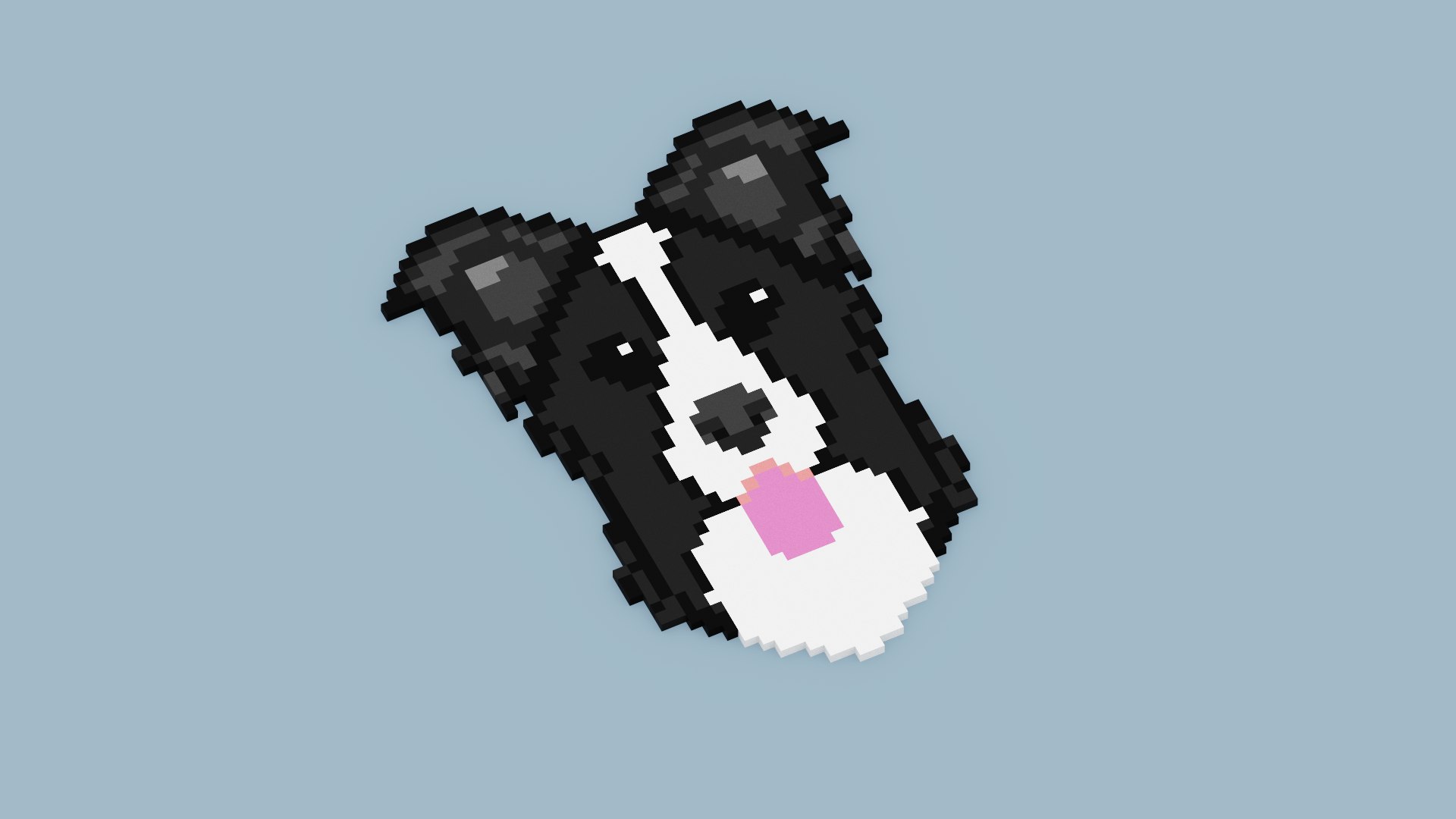 Pixel Border Collie Symbol 3D Model - TurboSquid 1900020