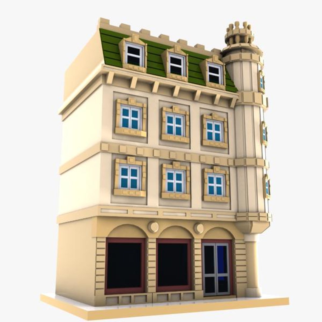 3dsmax Cartoon Corner Building
