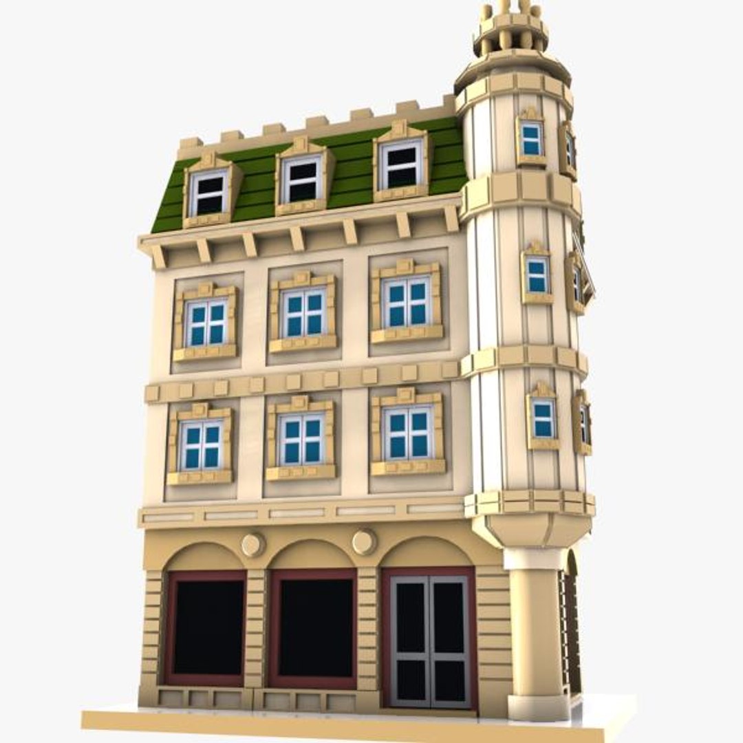 3dsmax Cartoon Corner Building
